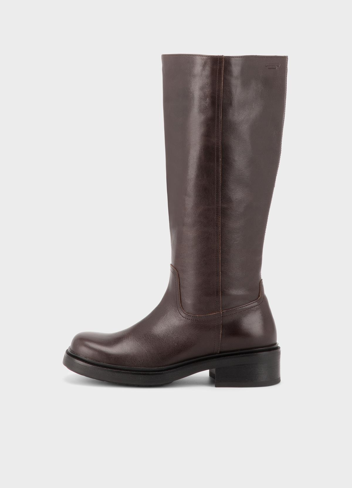 Karlie bottes hautes | Bottes hautes | Marron foncé | Cuir | Femme ...